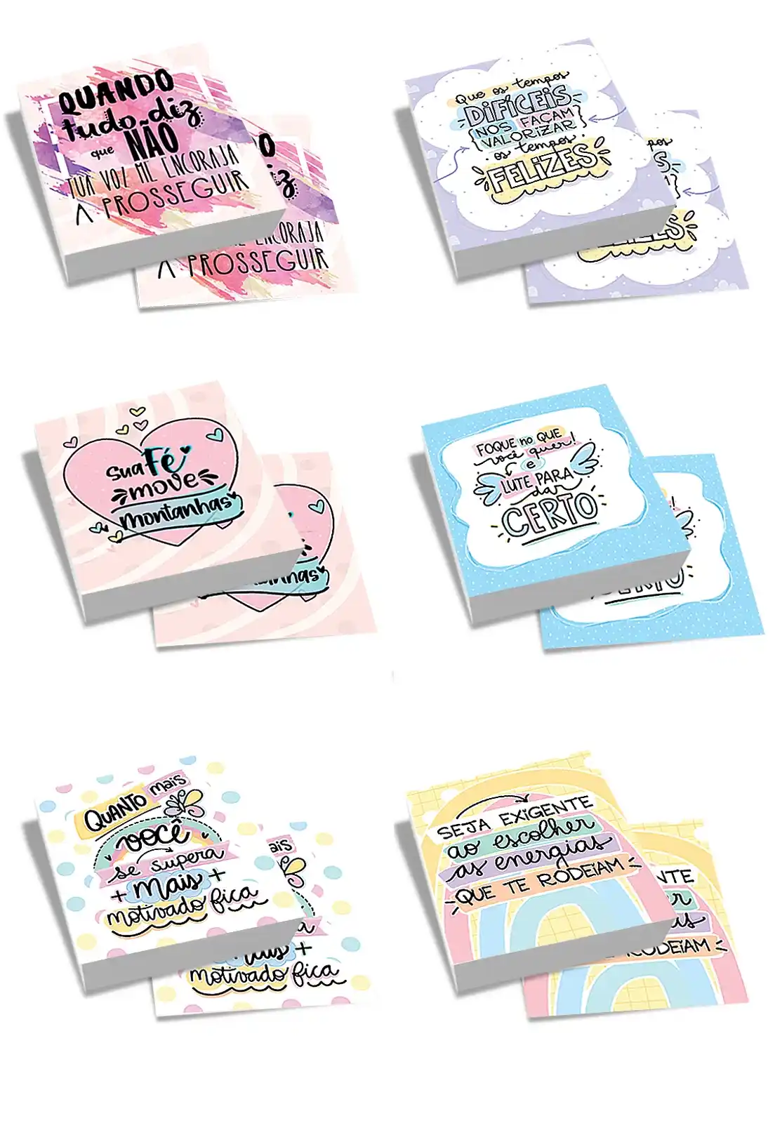 150 Mini Cartão Motivacional Frases Inspiradoras Coloridas - RL STORE